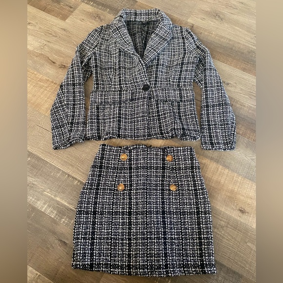 SHEIN | Skirts | Shein Tweed Jacket Skirt Set | Poshmark